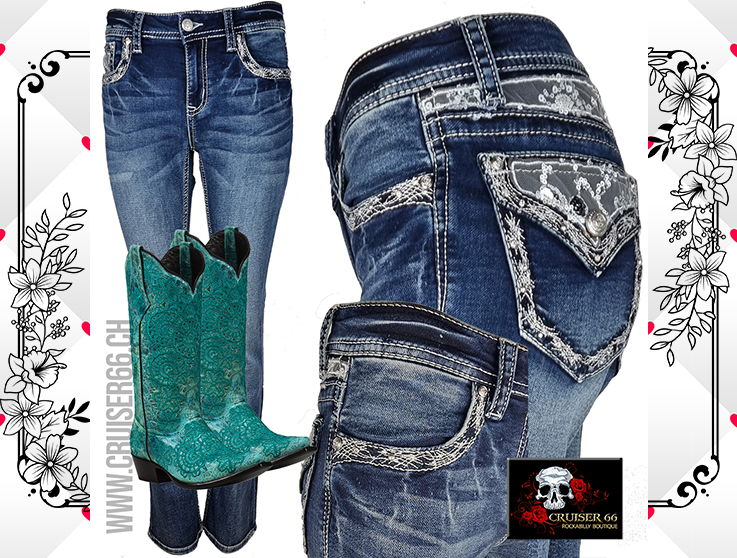 Die Jeans mit weissen Ziernähten!